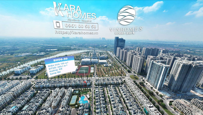 View 360° | Biệt thự song lập San hô SH06-30 - View vườn hoa Vinhomes Ocean Park | KARAHOMES