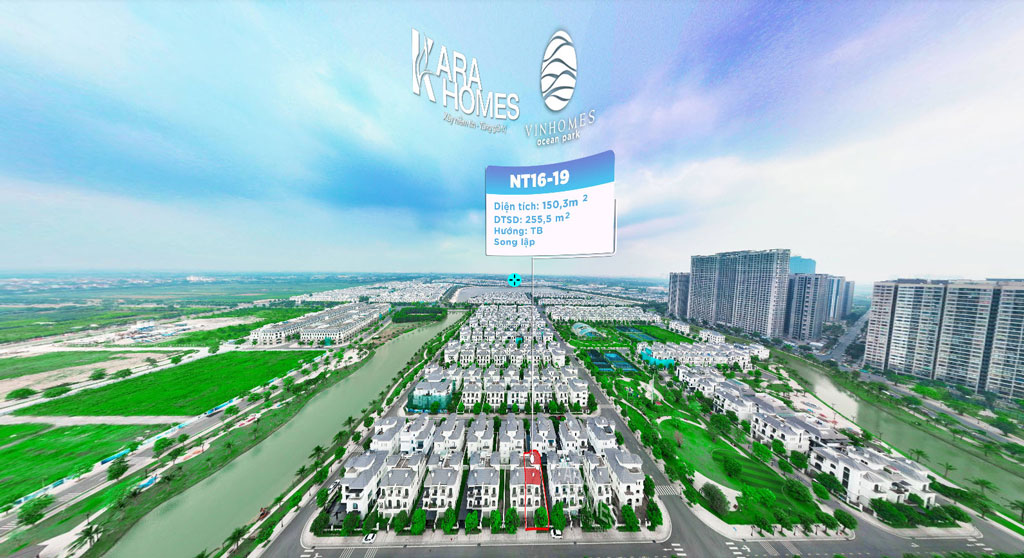 View 360° | biệt thự đơn lập Ngọc Trai NT16-19 Vinhomes Ocean Park - Giá tốt | KARAHOMES
