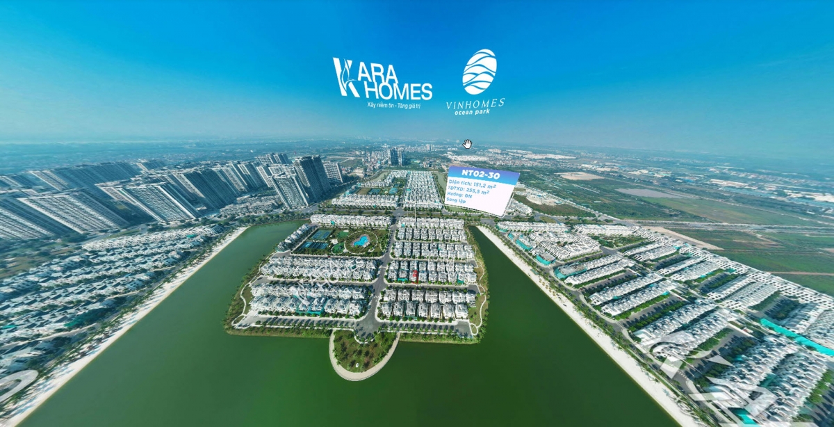 View 360° | Biệt thự Song Lập Ngọc Trai đảo nhỏ NT02-30 - Vinhomes Ocean Park | KARAHOMES
